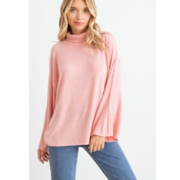 kelzposh | Sweaters | The Rochelle Light Coral Turtle Neck Soft To ...